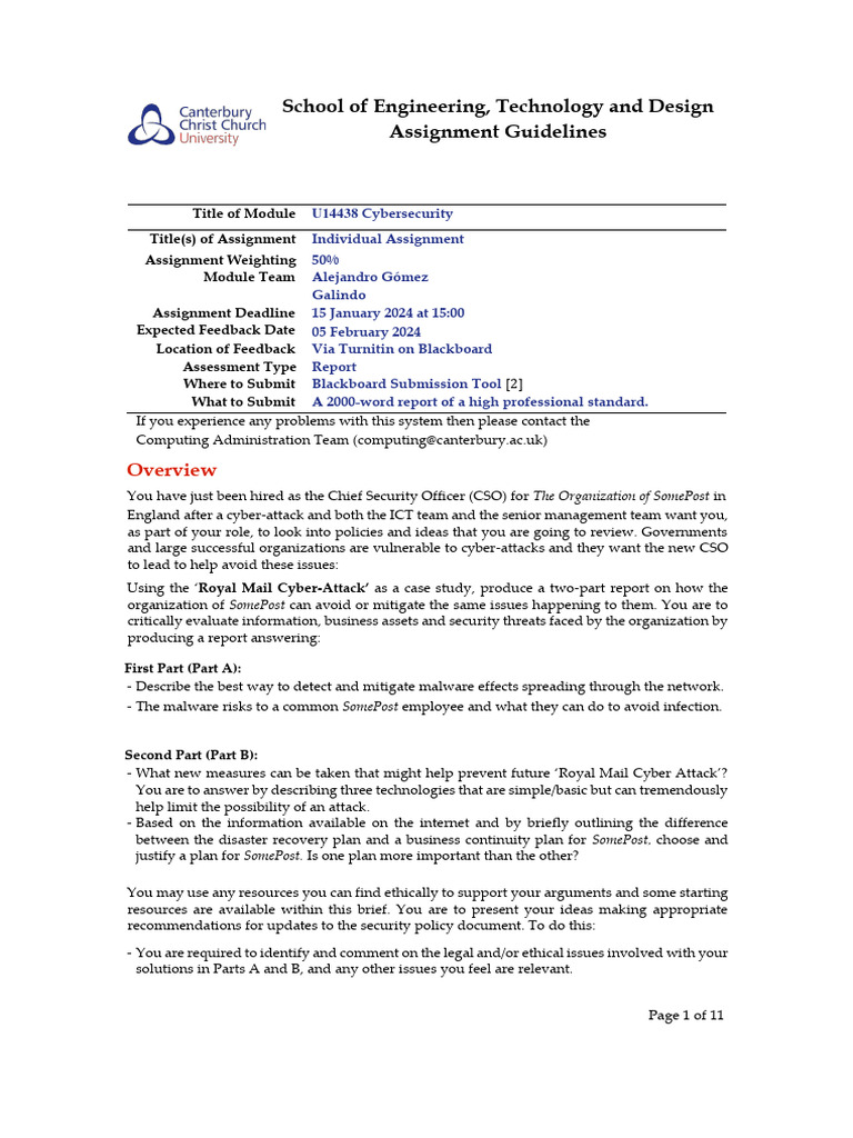 Assignment 2 Cybersecurity | PDF