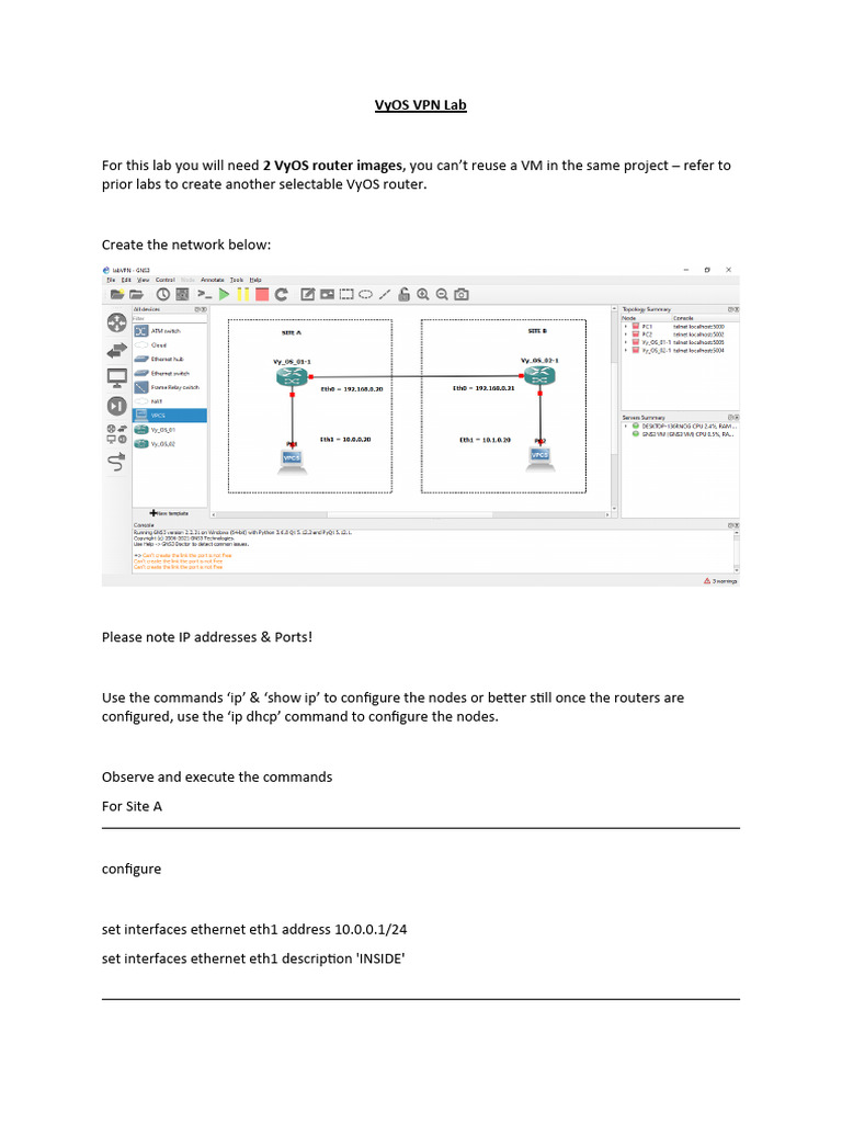 Lab - 012 VyOS VPN | PDF