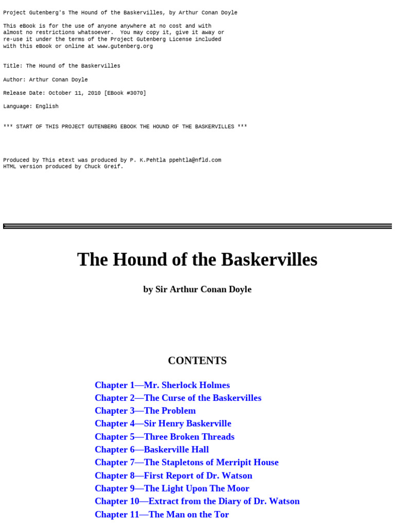 Hound of The Baskervilles | PDF | The Hound Of The Baskervilles | Dr. Watson