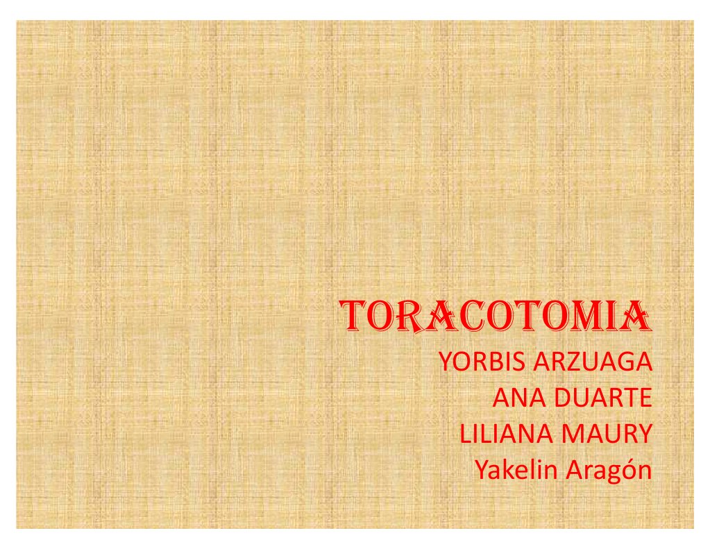 Diapositivas Toracotomia | PDF