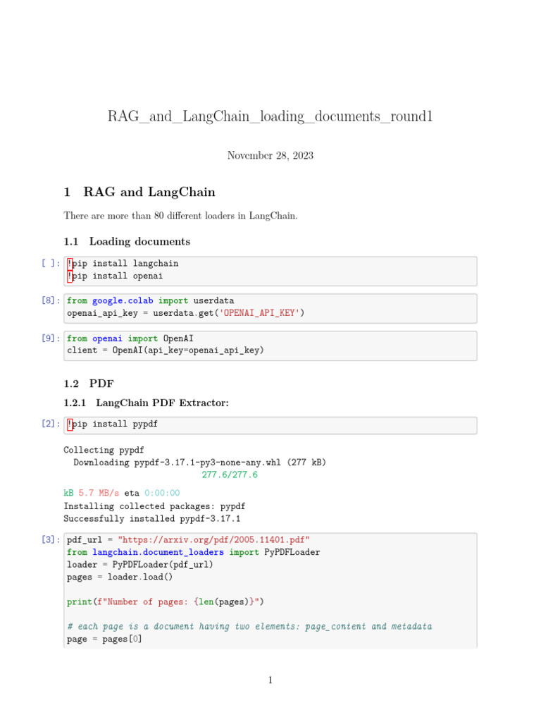 RAG and LangChain Loading Documents Round1 | PDF | Metadata | World Wide Web