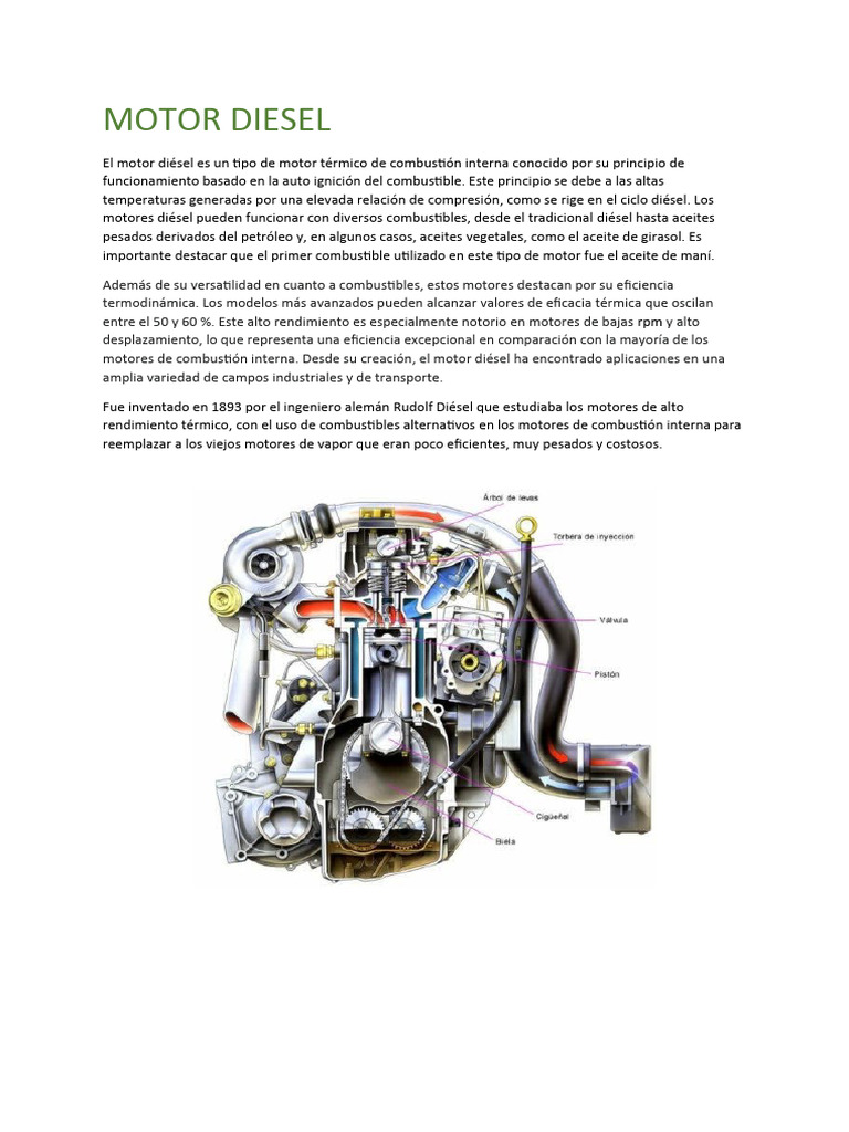Motores Diesel | PDF | Motor diesel | Motor de combustión interna