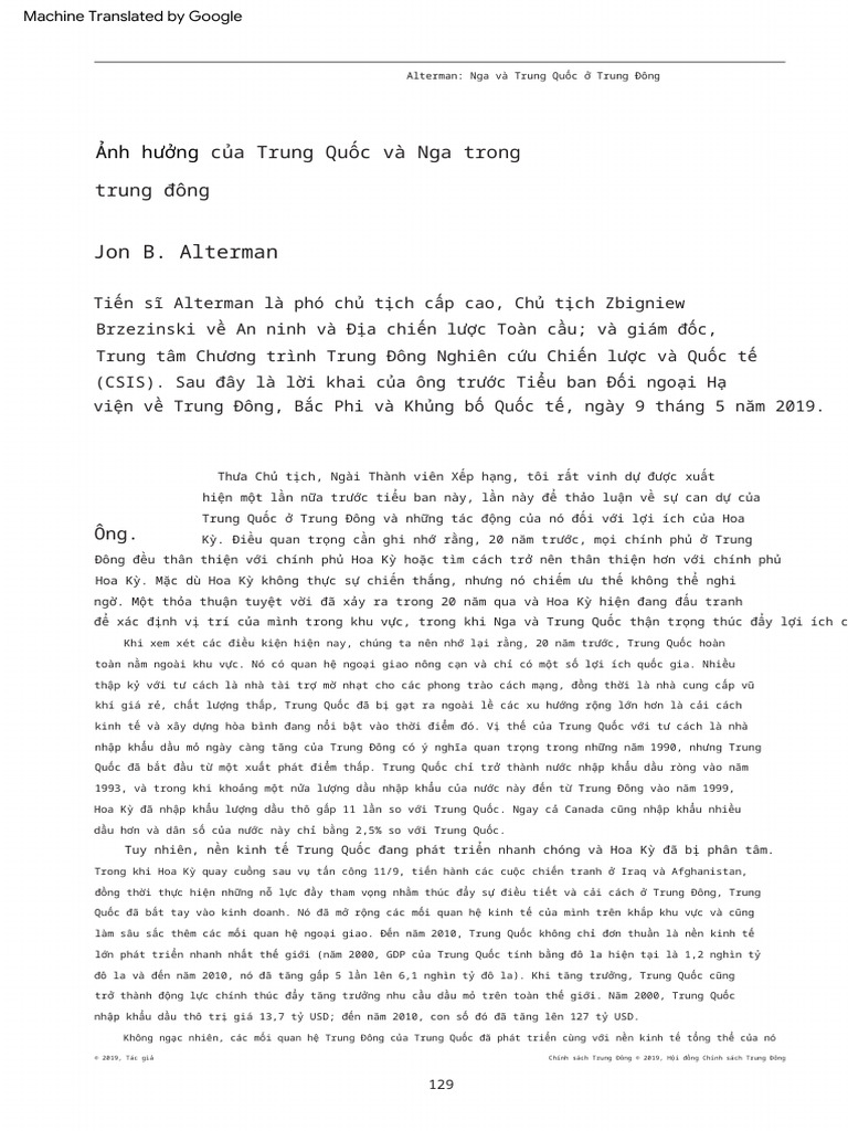 Chinese and Russian Influence in The Middle East - NH Hư NG C A Trung, Nga Trung Đông | PDF