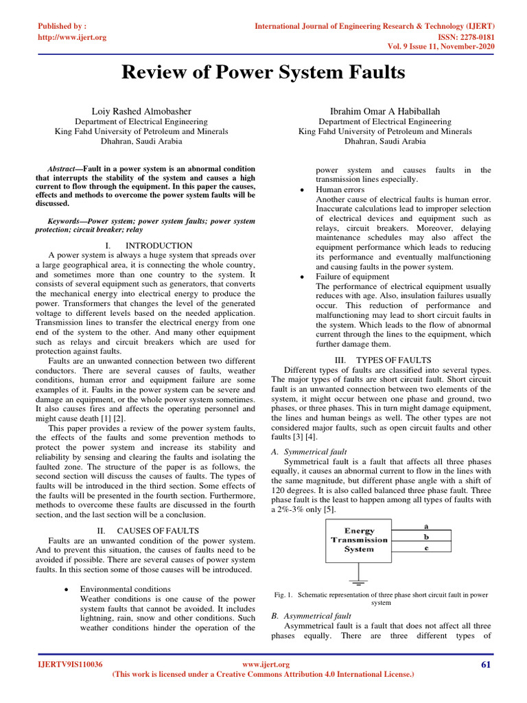 Power System Faults | PDF