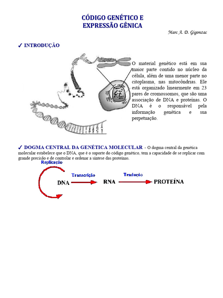 Código Genético e Expressão Gênica | PDF