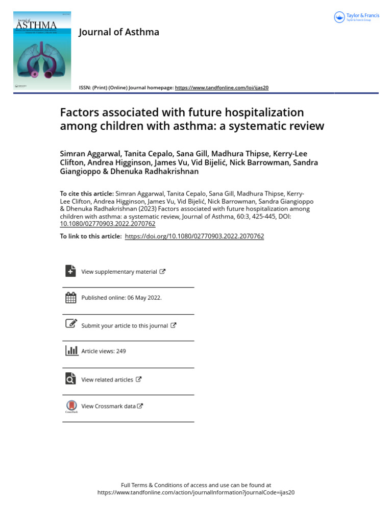 Factors Associated With Future Hospitalization Among Children With ...