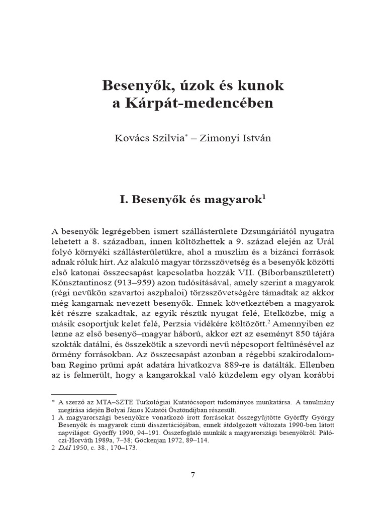 Besenyők Kunok Úzok Nyögérek | PDF