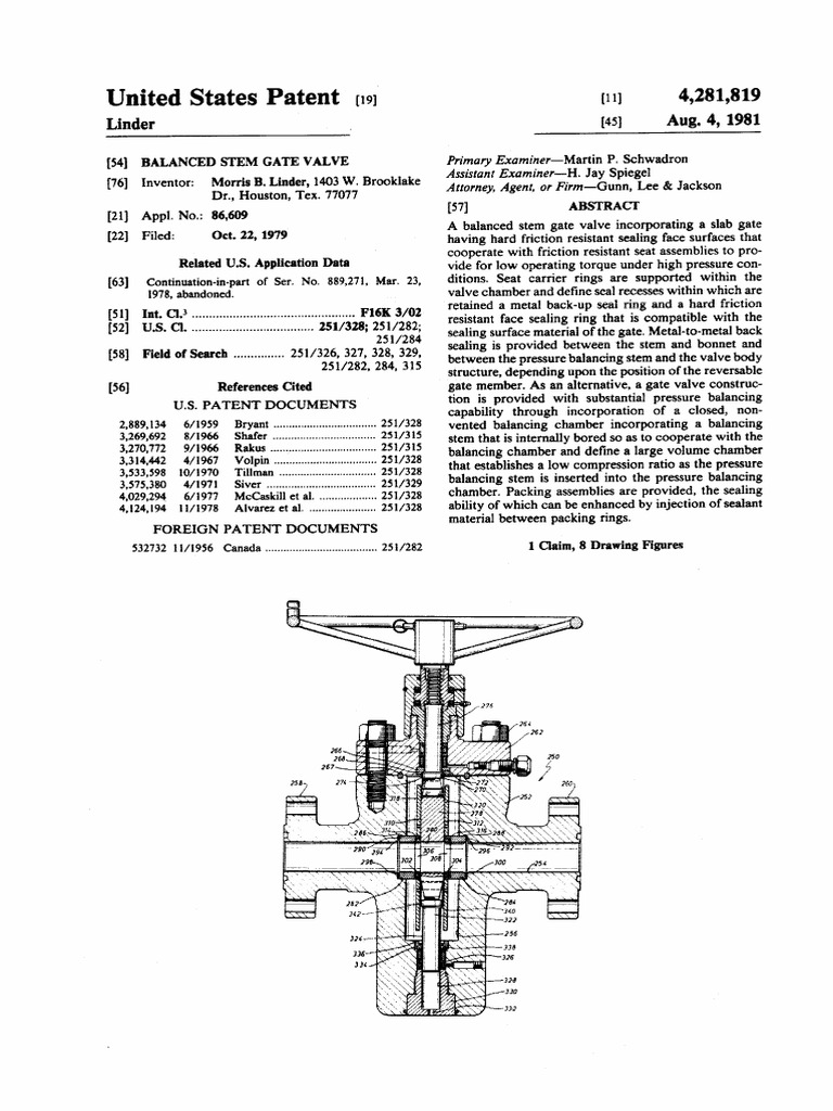 Balance Stem Gate Valve US | PDF | Valve | Force