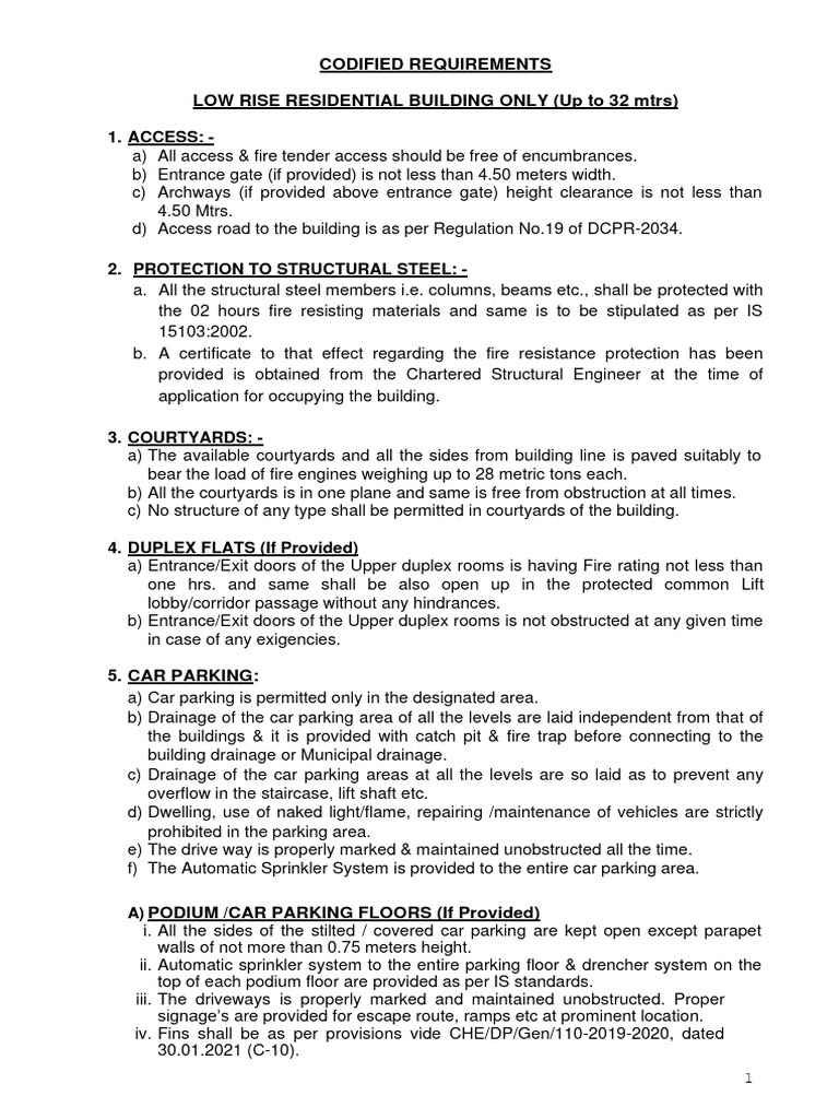 Codified Requirements For Low Rise Residential Buildings (Upto 32 MTRS ...