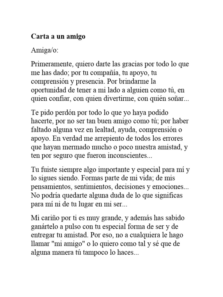 Carta A Un Amigo Pdf
