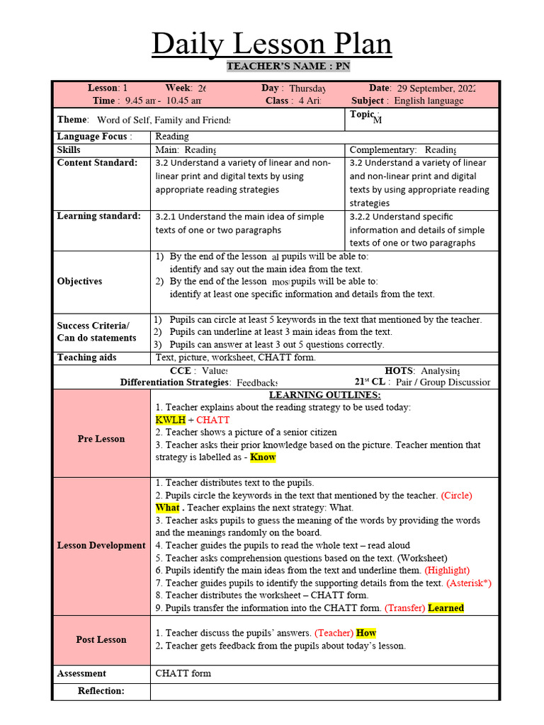 Lesson Plan HEBAT | PDF | Lesson Plan | Teachers