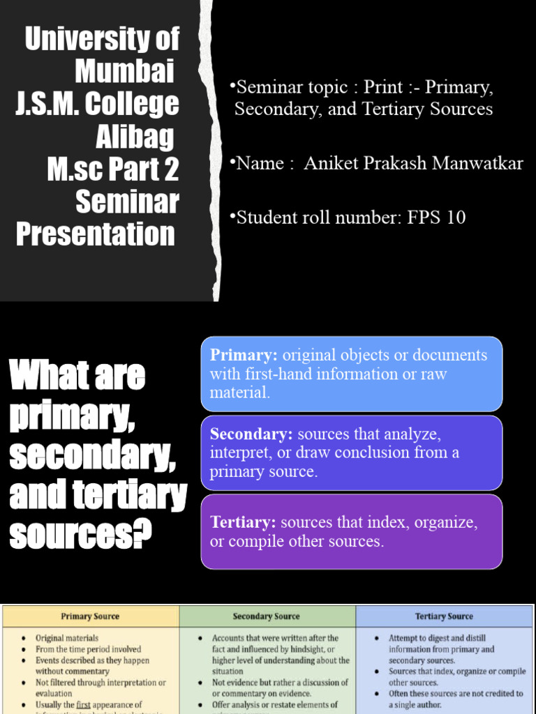 MSC Part 2 Sem 4 Presentation 4 | PDF | Primary Sources | Information ...