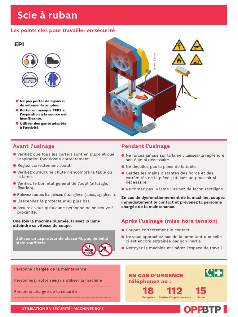 Fiche Pratique Scie A Ruban J Identifie Les Points Cles Pour L Utiliser en Securite | PDF