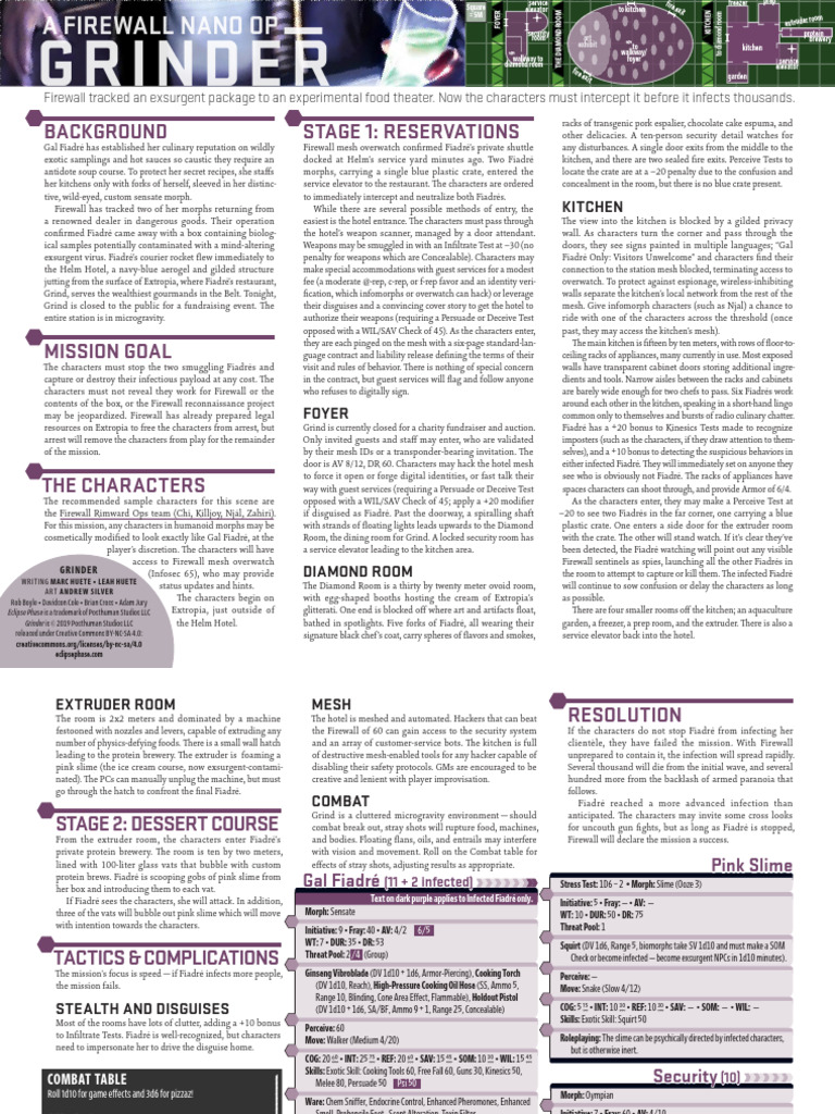 Eclipse Phase 2e - Grinder - Firewall Nano Op | PDF