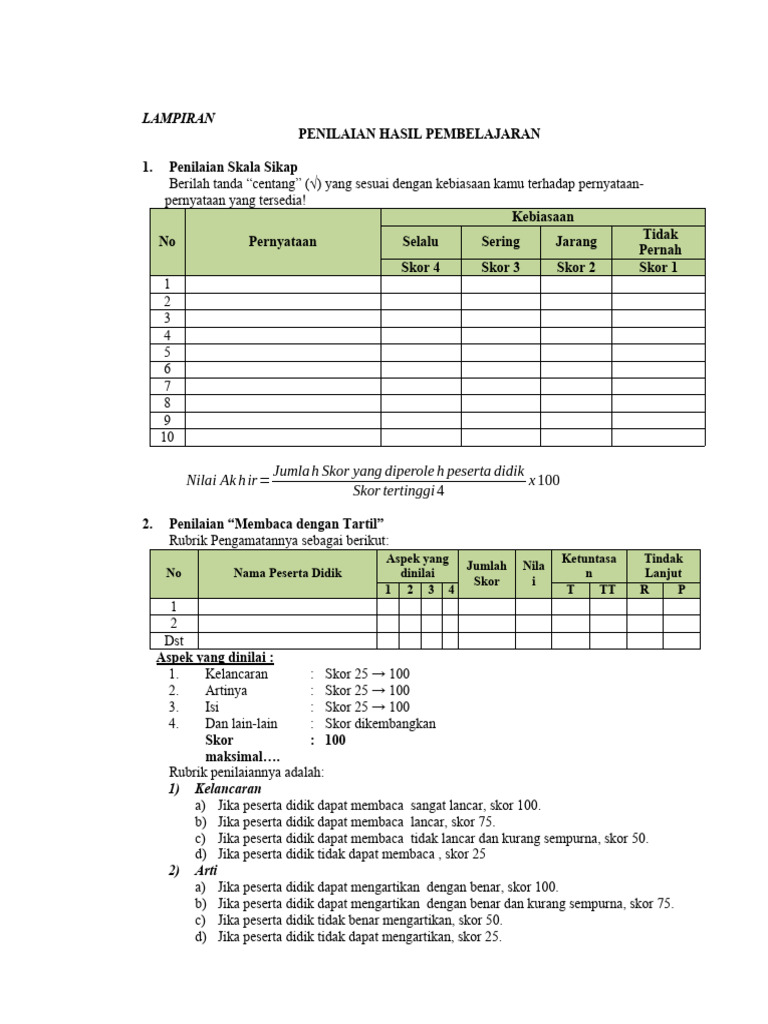 Lampiran Penilaian PAI Kelas 9 Semester 1 '22-'23 | PDF