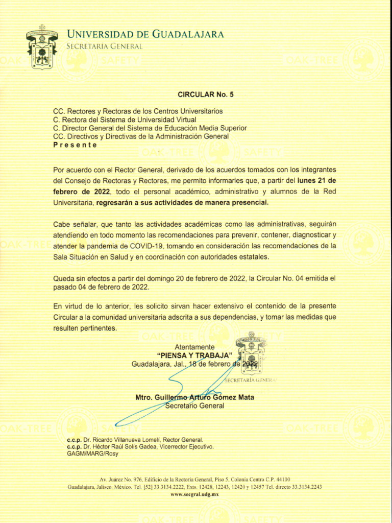 Circular No. 5 | PDF