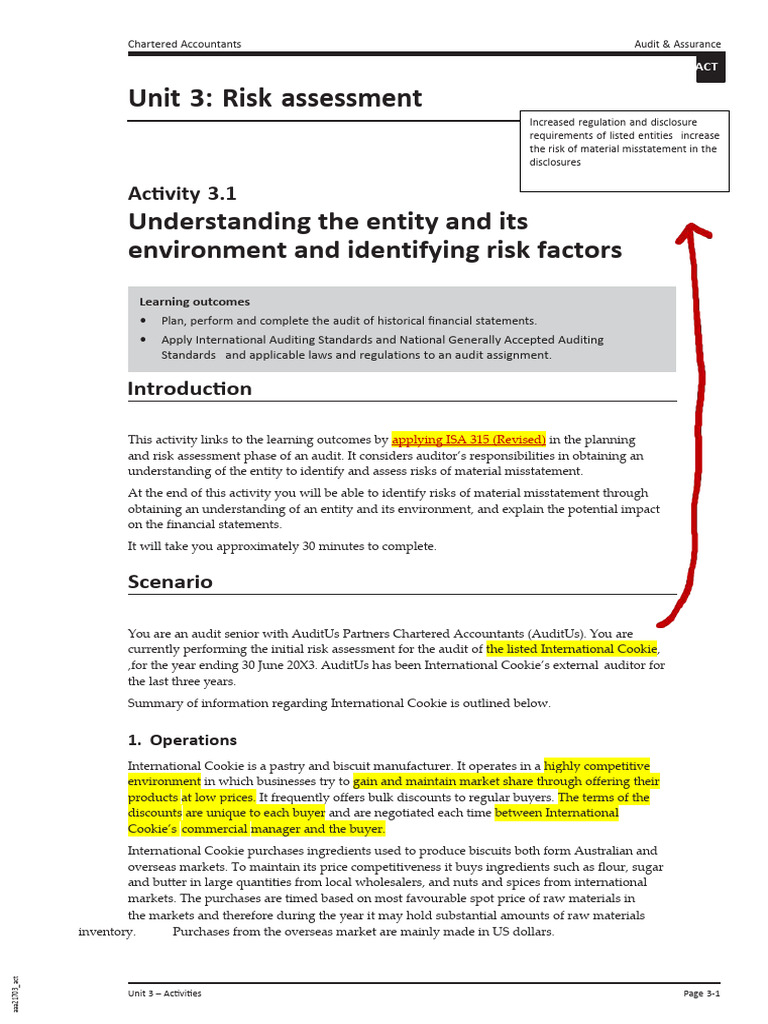 AAA Unit 3 Risk Assessment | PDF