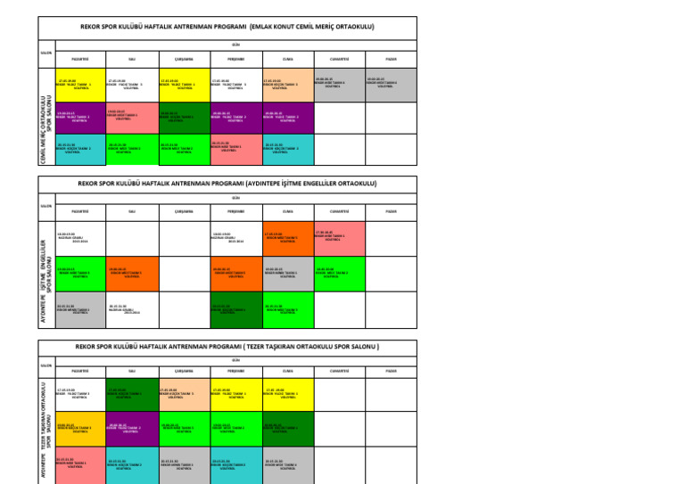 Rekor Takimlar Eki̇m 2023 Programi 2 2 | PDF