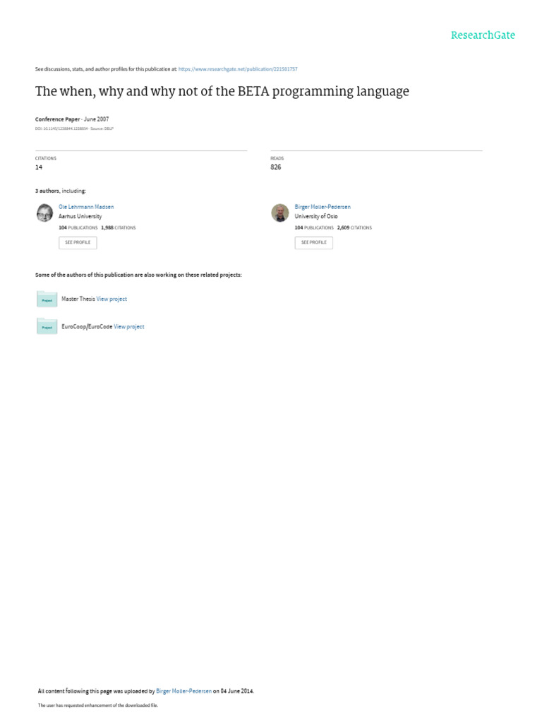 The When Why and Why Not of The BETA Programming L | PDF | Method ... The When Why and Why Not of The BETA Programming L | PDF | Method ...