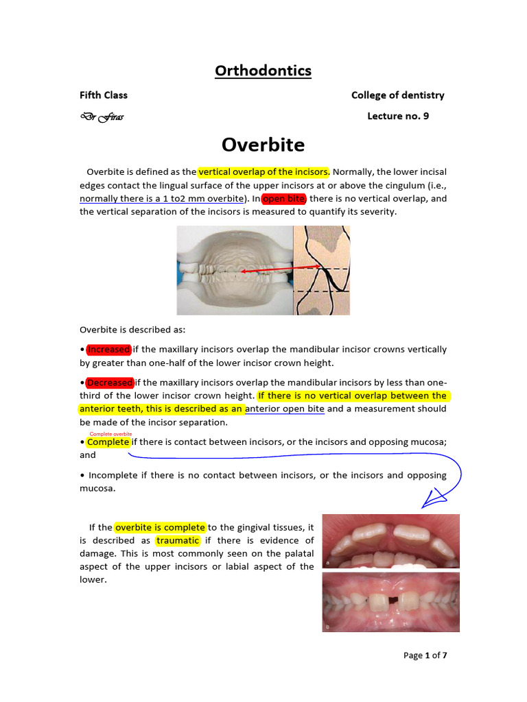 Orthodontics - 9th Lecture | PDF | Dentistry Branches | Dental Anatomy Orthodontics - 9th Lecture | PDF | Dentistry Branches | Dental Anatomy