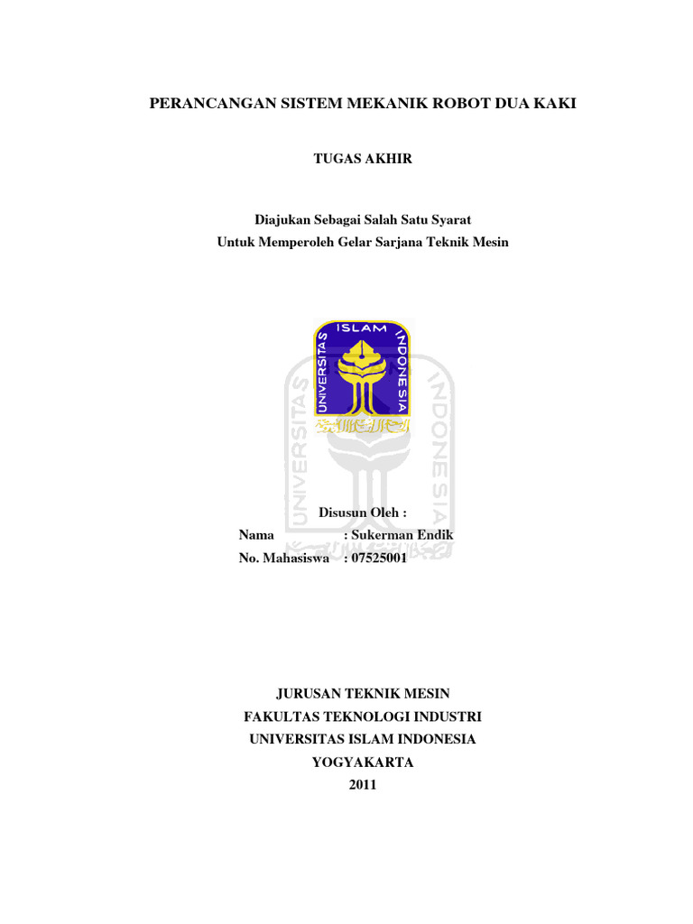 Sketsa dan Desain Robot Dua Kaki | PDF | Komputer