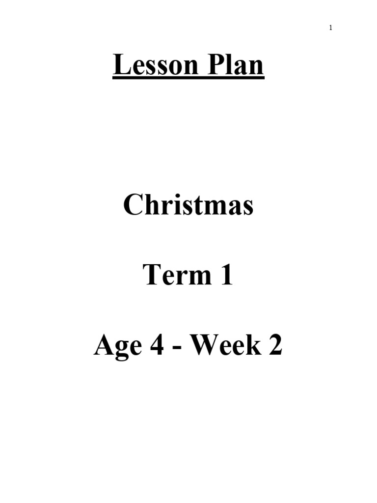 Lesson Plan Christmas Week 2 New 1io7gt | PDF