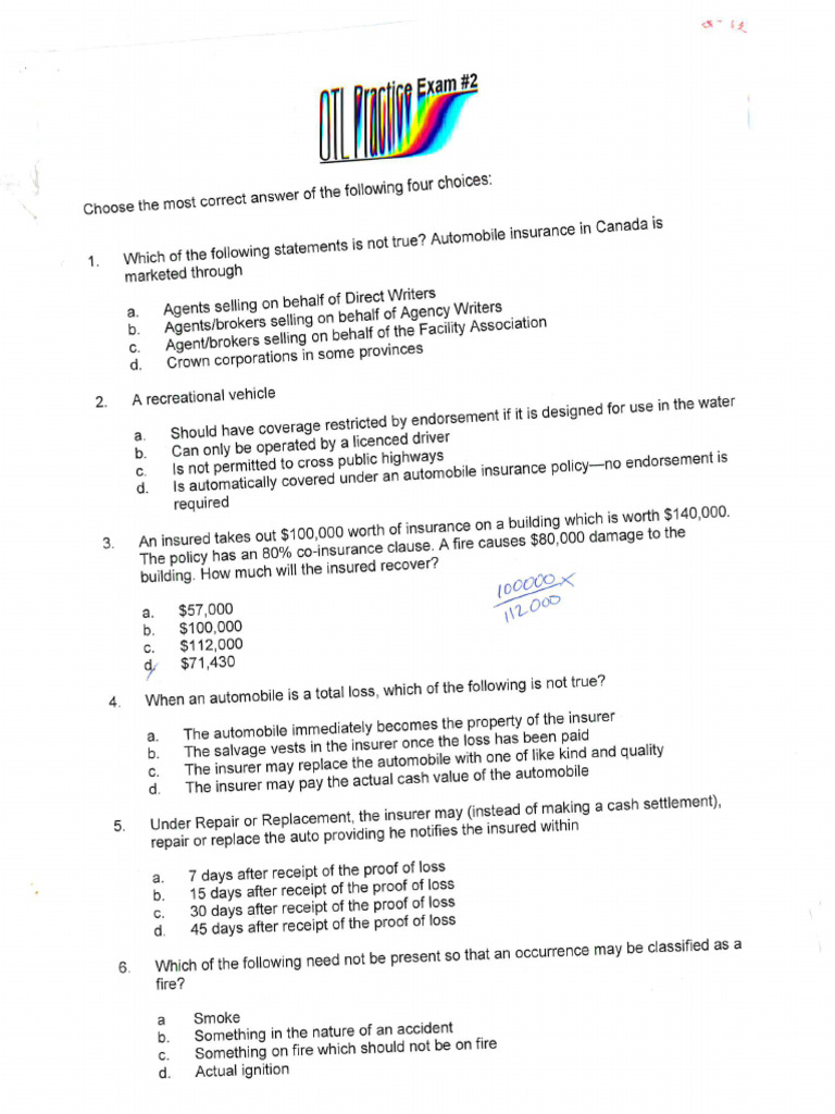 OTL Practice Exam #2 | PDF