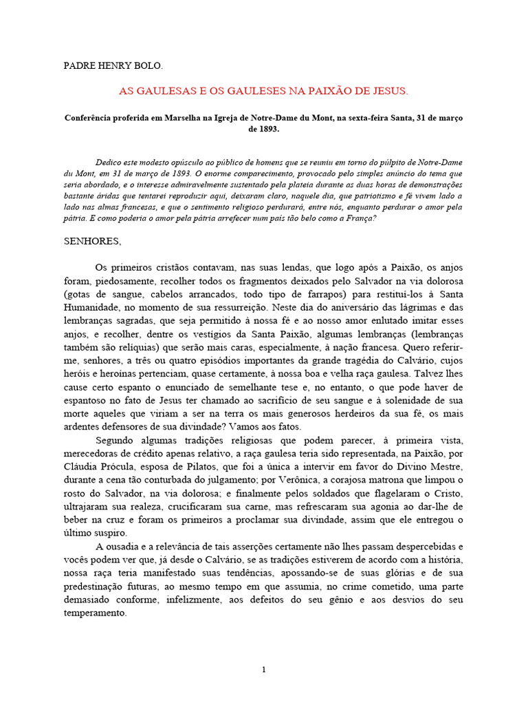 Gauleses na Paixão de Jesus: Uma Análise | PDF | Jesus | Pôncio Pilatos