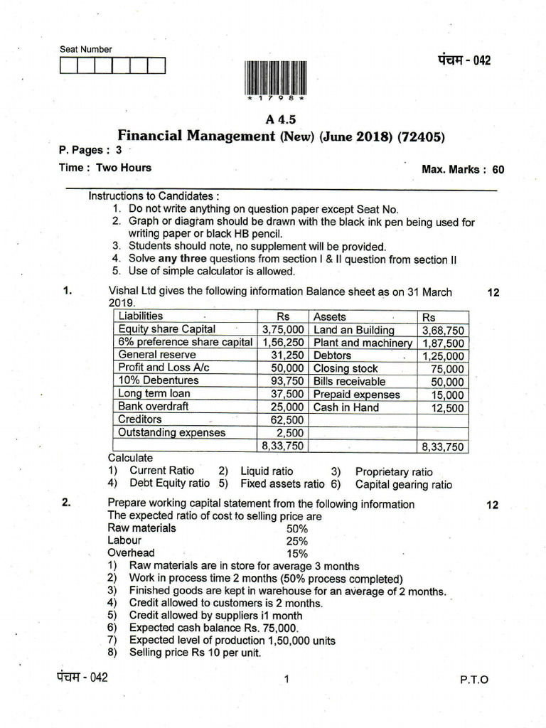 Financial Management Exam Guide | PDF