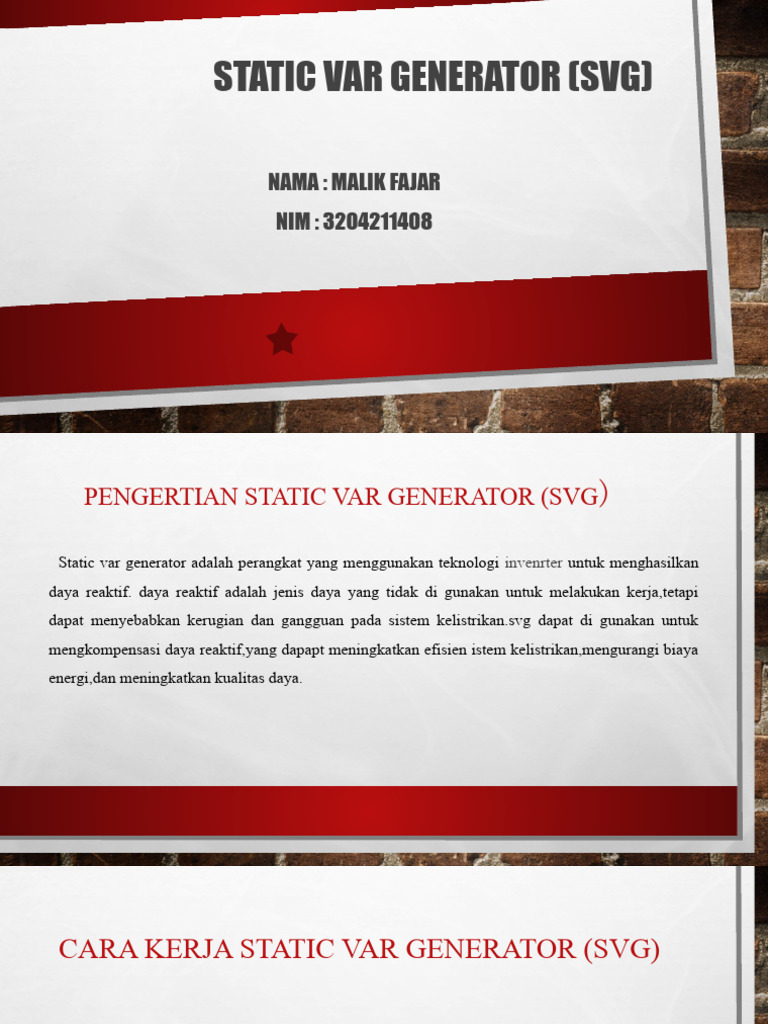 Static Var Generator (SVG) PPT | PDF