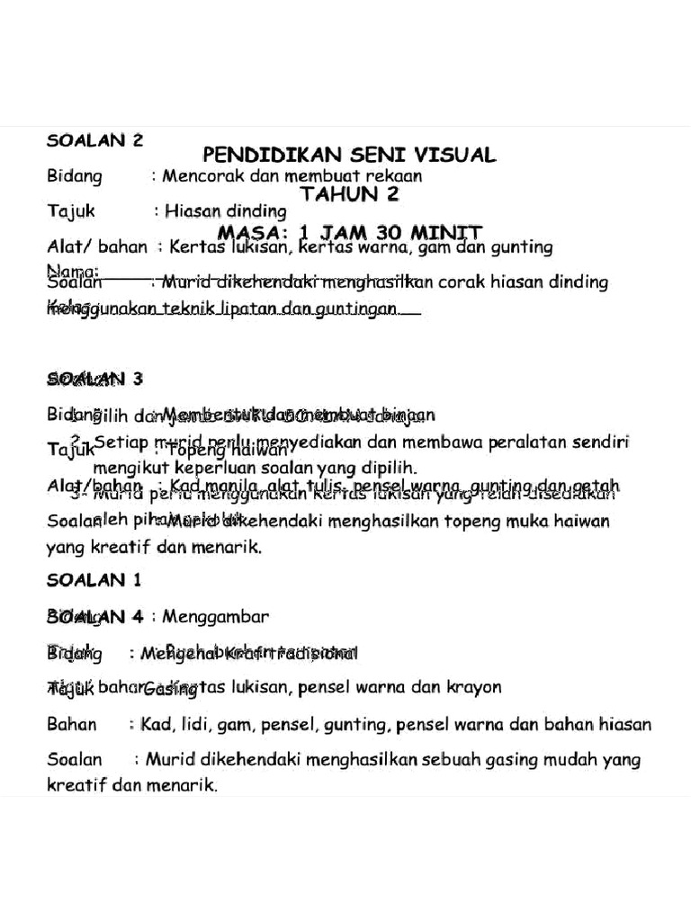 Ujian PSV Tahun 2 | PDF