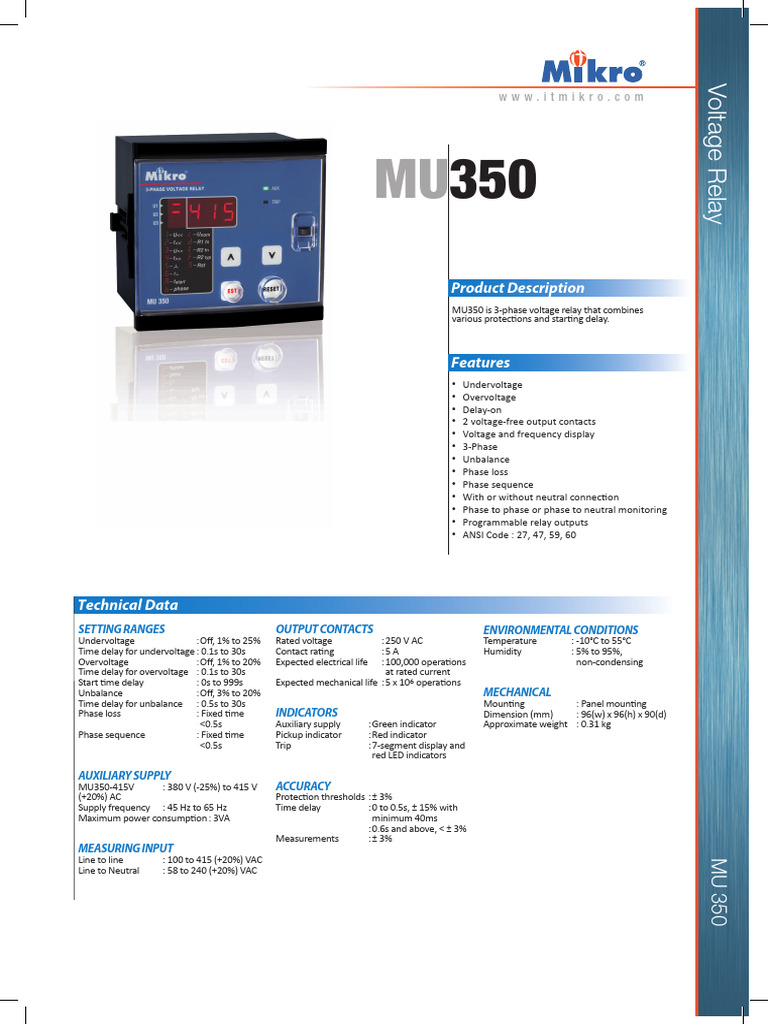 Mu350 1 | PDF | Relay | Electromagnetism