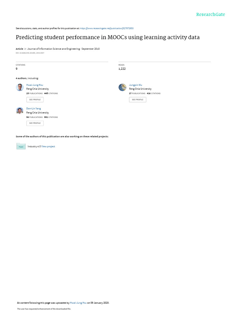 Predicting Student Performance in Moocs Using Learning Activity Data | PDF | Regression Analysis ...