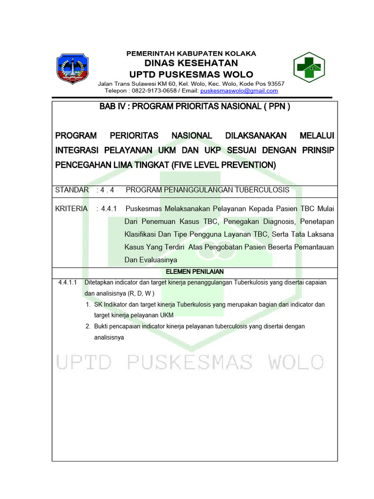 Sampul Elemen Program Penanggulangan TB | PDF