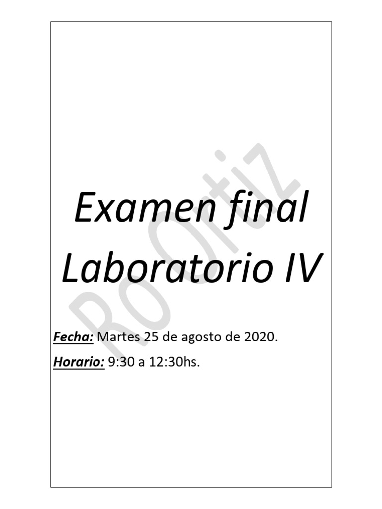 Resumen Laboratorio IV | PDF