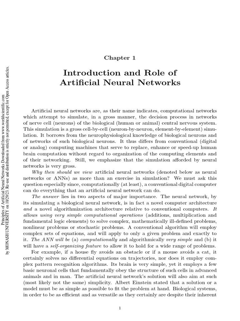 Introduction and Role of Artificial Neural Networks | PDF | Artificial Neural Network | Nervous ...