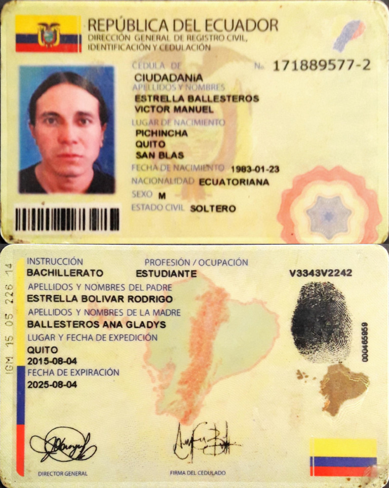 Cédula Víctor Manuel Estrella Ballesteros | PDF