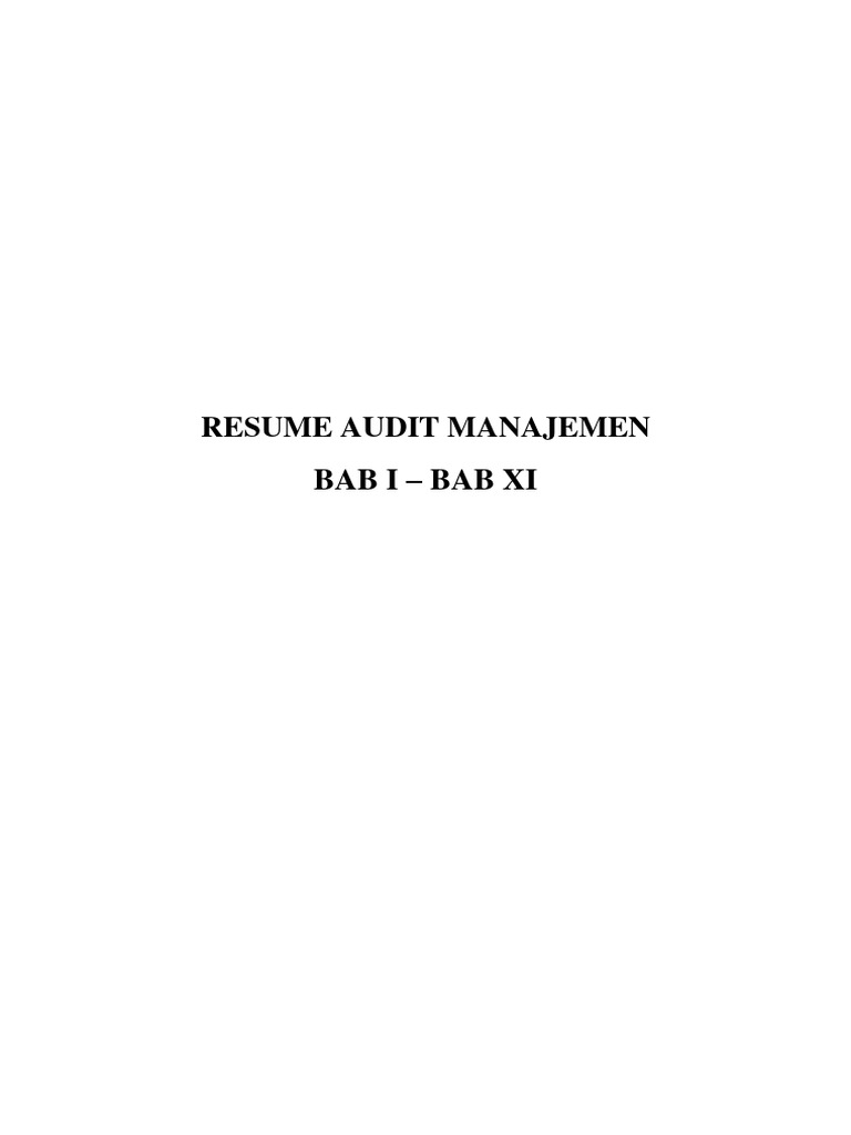 Resume Audit Manajemen | PDF