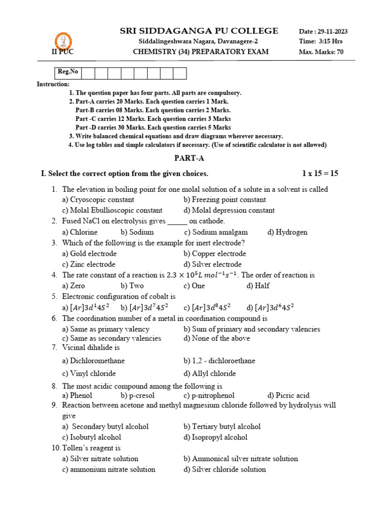 Che Preparatory | PDF | Coordination Complex | Chemical Reactions