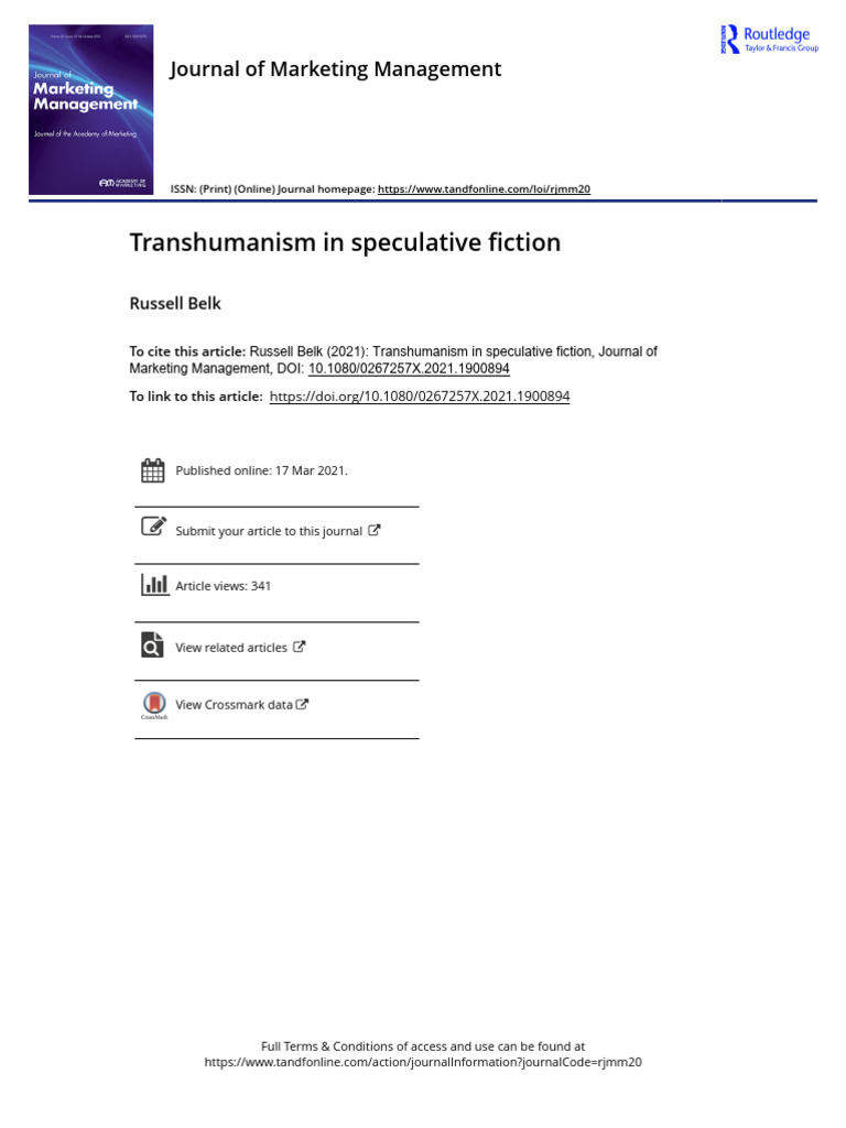 Transhumanism in Speculative Fiction | PDF Transhumanism in Speculative Fiction | PDF