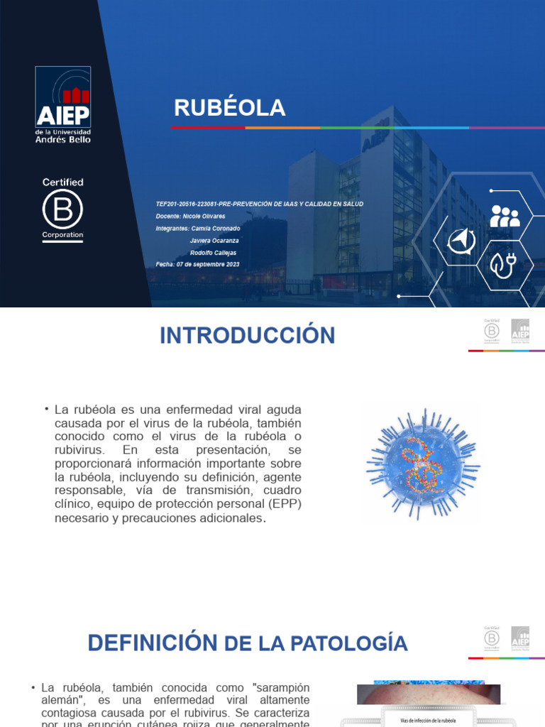 Presentacion Rubeola | PDF | Medicina CLINICA | Enfermedades y trastornos