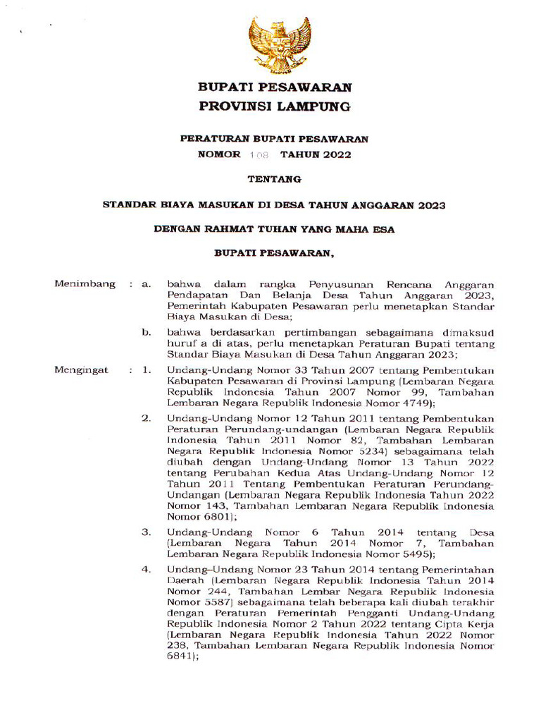 Perbub SBM Ta 2023 | PDF