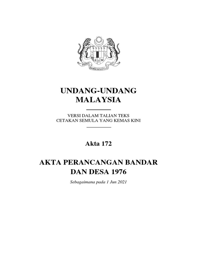 Akta 172 Muktamad Sebagaimana 1 Jun 2021 | PDF