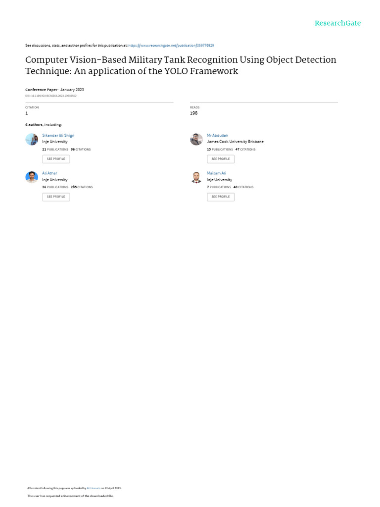 Computer Vision-Based Military Tank Recognition Using Object Detection Technique An Application ...