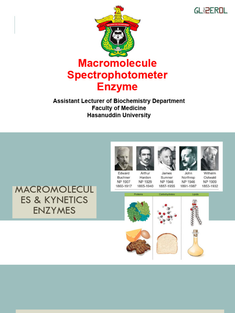 Macromolecules & Kynetics Enzymes | PDF | Enzyme | Chemical Reactions