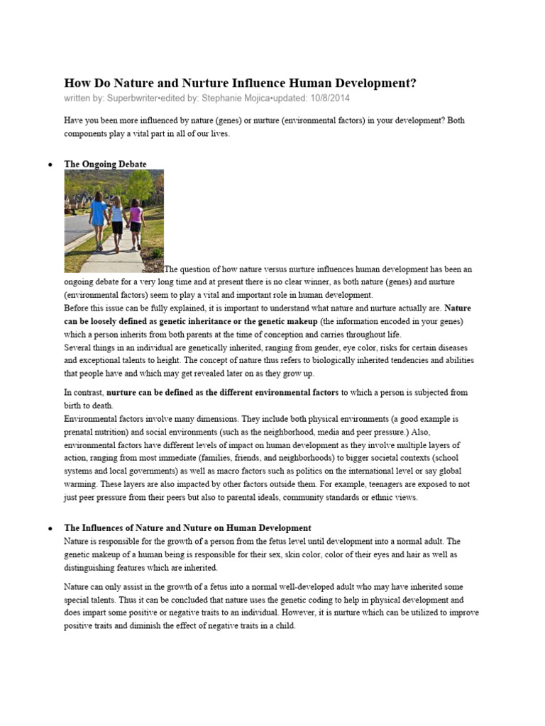 How Do Nature and Nurture Influence Human Development | PDF