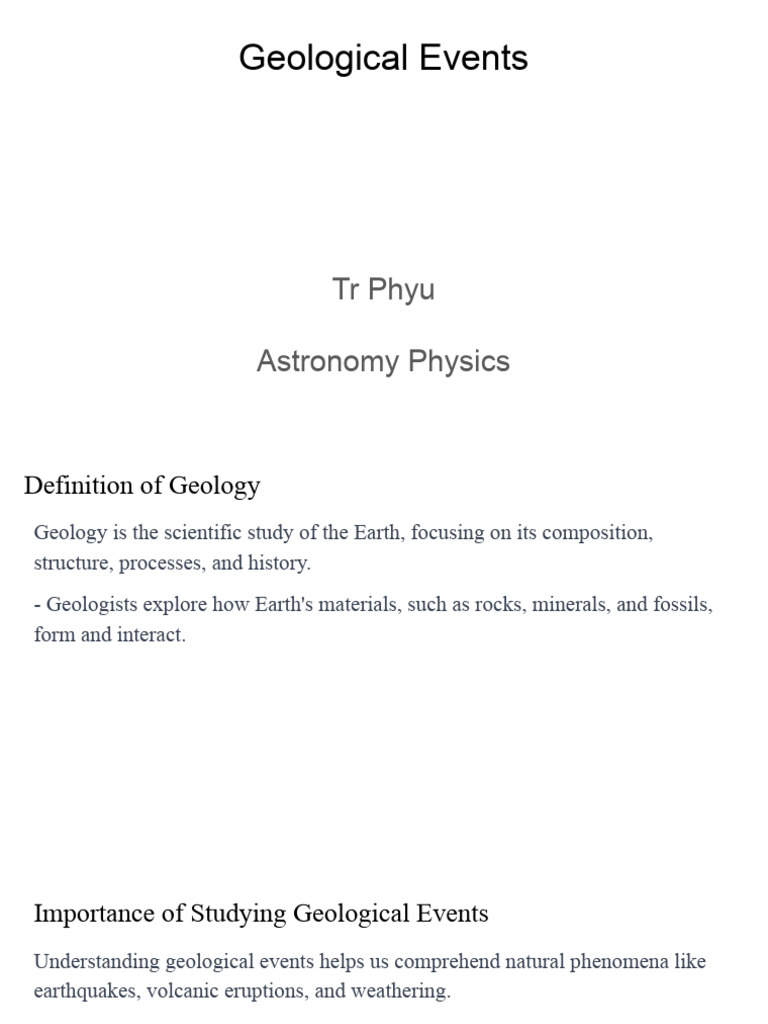 Geological Events & Resources Guide | PDF