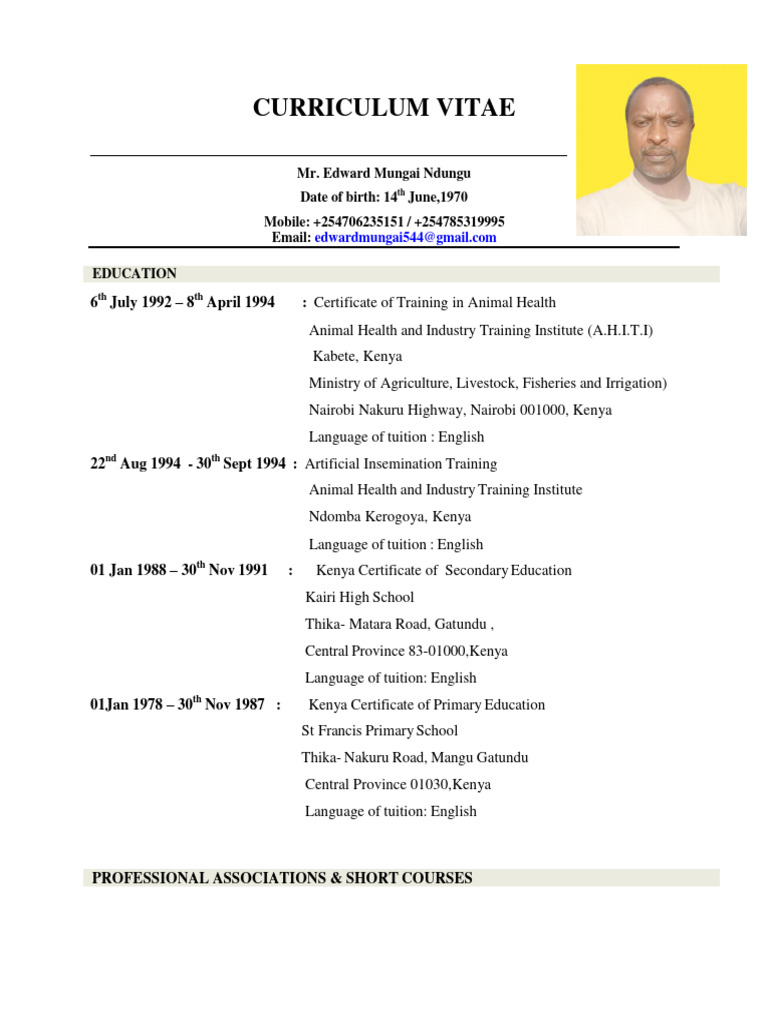 Edward CV and Certificates | Download Free PDF | Cattle | Dairy Cattle