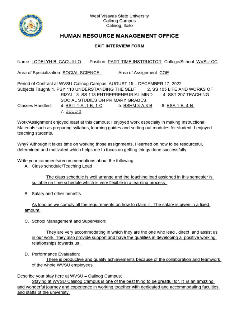 A4, Size 3 Copies Exit-Interview-Form | PDF