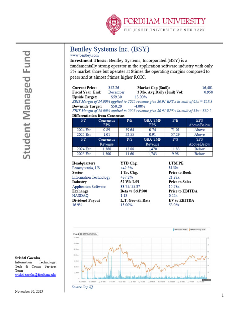 BSY Equity Research - Final Report | PDF | Infrastructure | Cloud Computing